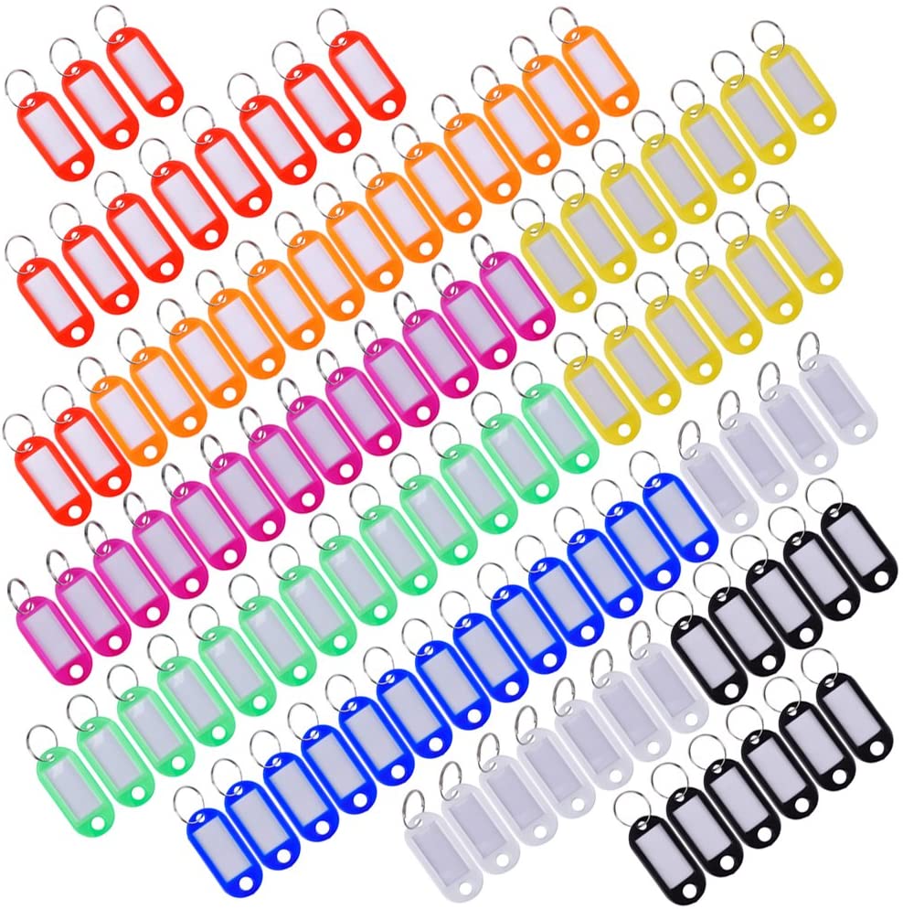 Multi-Colors Plastic Key Tags ID Fobs Luggage ID Labels with Split Ring ...