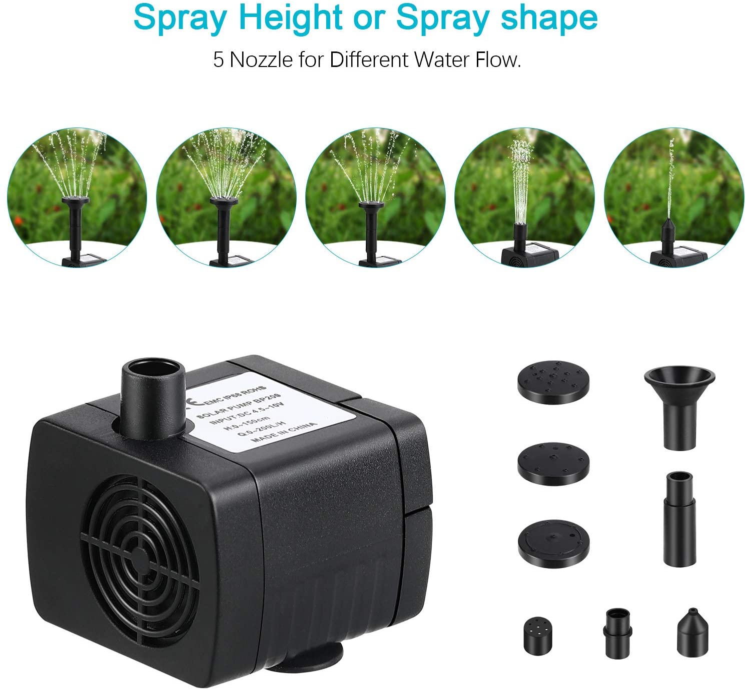 Solar Water Pump,2020 New 2W Solar Floating Water Fountain Pump with ...