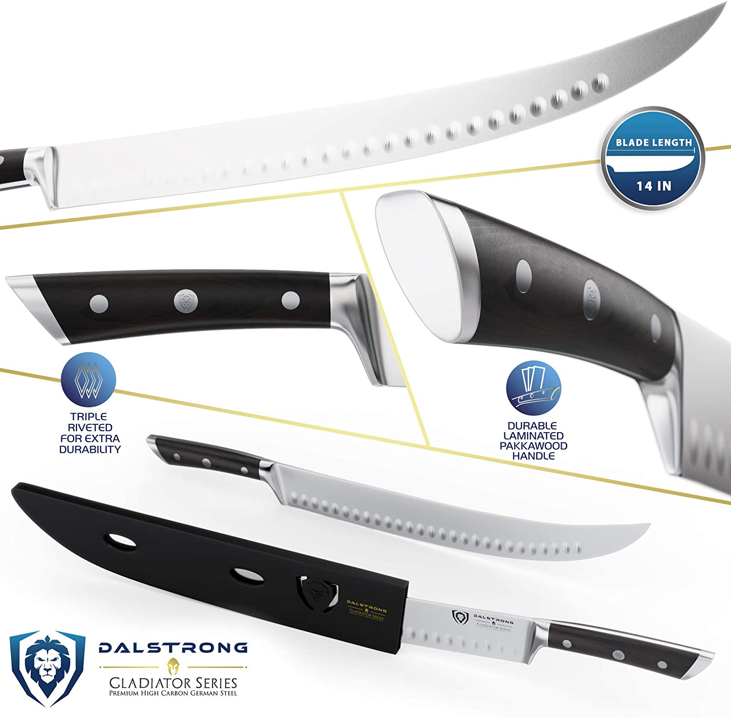 DALSTRONG Butcher’s Breaking Cimitar Knife -“The Reaper” – 14″ (35,5 cm ...