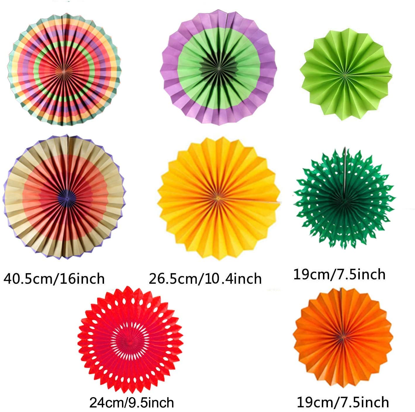 EDATOFLY Festivals Decorations 20 Pieces Hanging Paper Fans Tissue ...