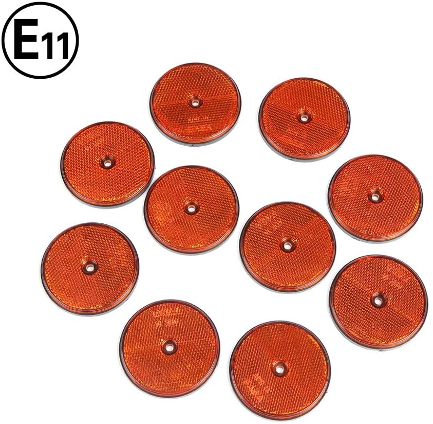 ETUKER 10 Pack Rear Reflector, Round Rear Reflectors Screw on Safety ...