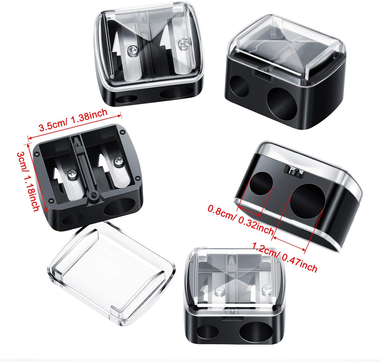 Cosmetic Pencil Sharpener Dual Sharpener Eye Makeup Pencil Sharpener (5 ...