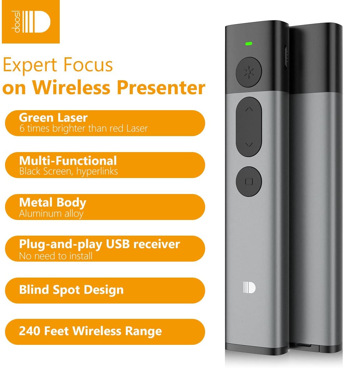 Doosl ActivInspire PowerPoint Presentation Remote – 2.4GHz Wireless ...