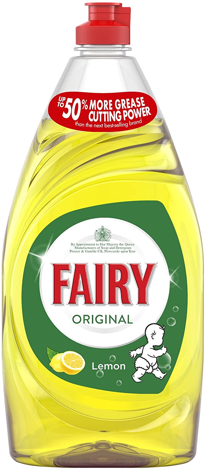 Fairy Original Washing Up Liquid Lemon With Liftaction No Soaking, No ...