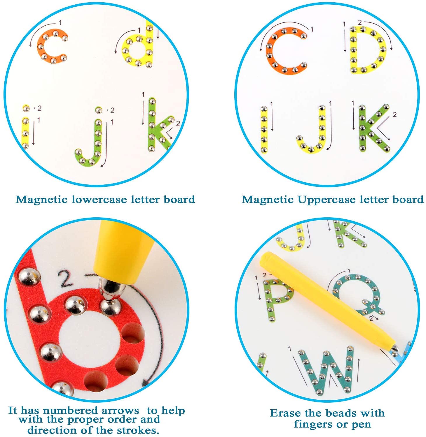 Lewo Magnetic Drawing Board Double-Sided Doodle Board Tracing Board ABC ...