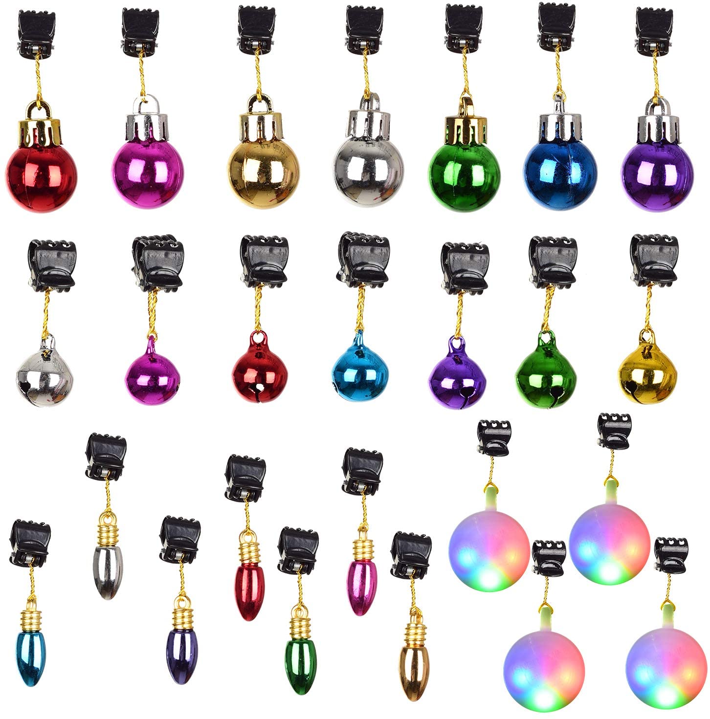 YQing 25Pcs Beard Ornaments, 7 Christmas Sounding Beard Jingle Bells, 7 ...