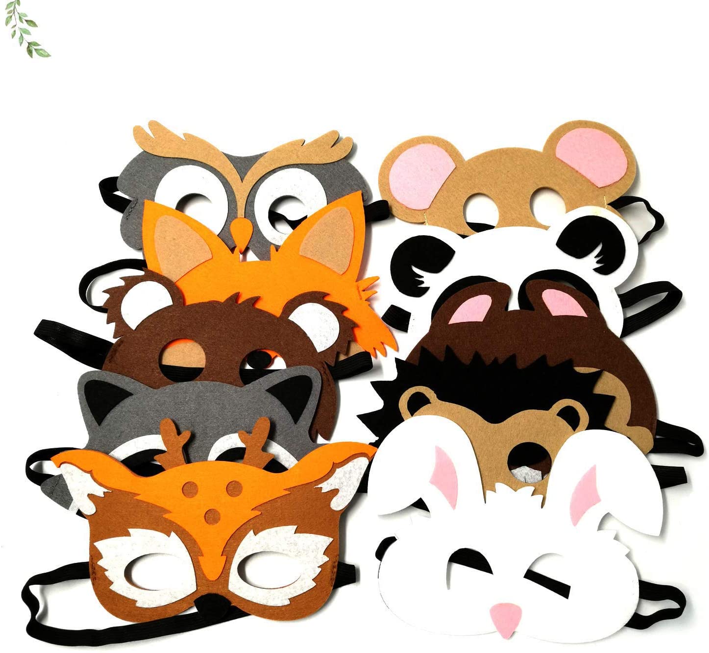 JAHEMU Forest Animals Felt Masks Halloween Mask Fancy Dress Up Costume ...