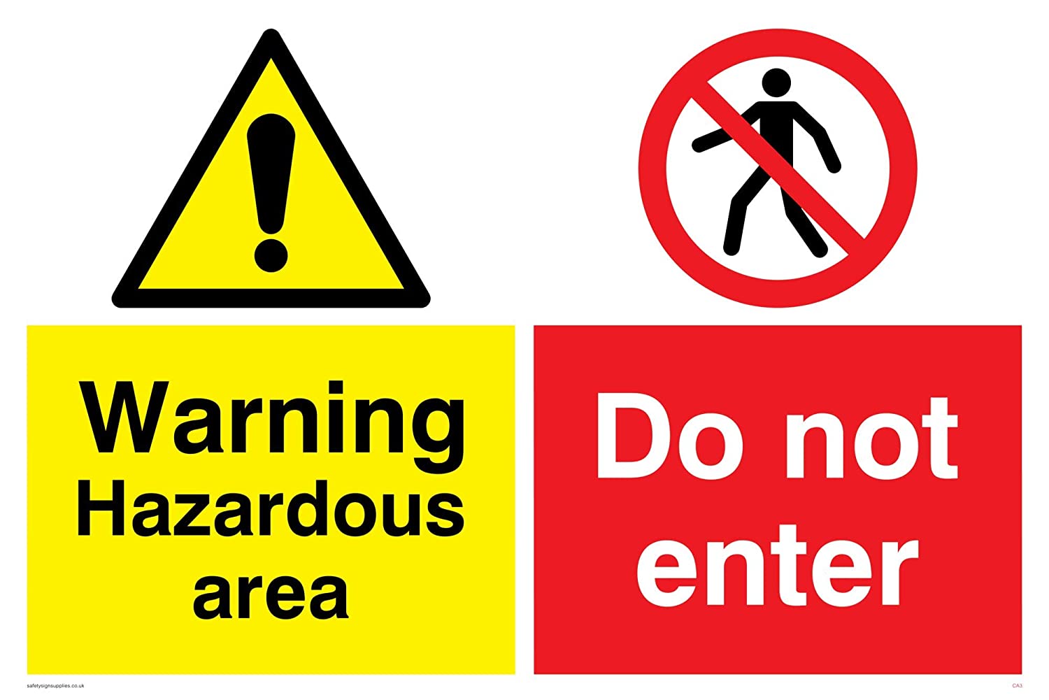 Viking Signs CA3-A2L-V”Warning Hazardous Area Do Not Enter” Sign, Vinyl ...