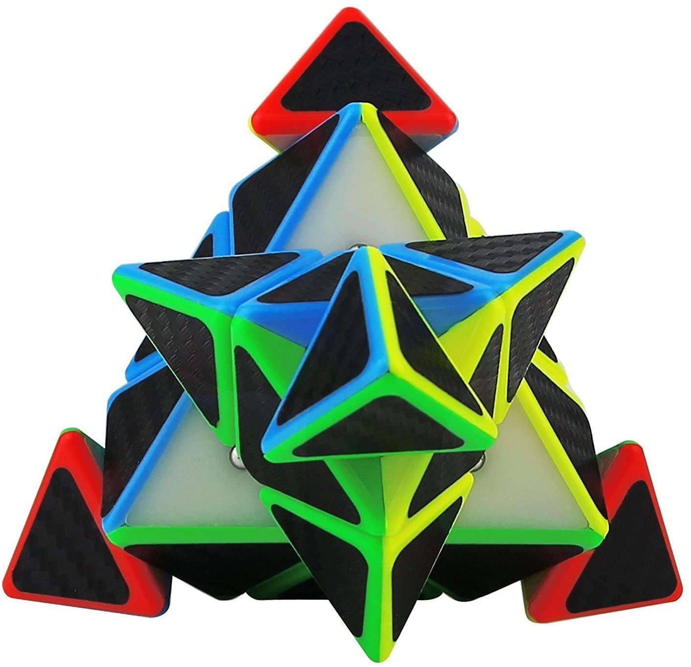 Aiduy Triangle Pyramid Cube, Carbon Fiber Sticker Cube for Brain ...