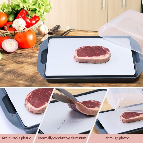 GEMITTO Defrost Board with Drip Tray, Anti-fly Cover Thawing Frozen ...