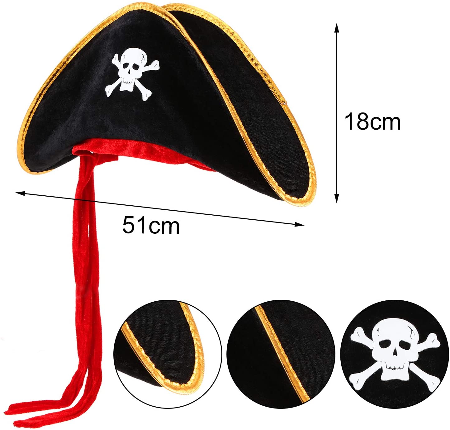 18 Pieces Pirate Costume Accessories, Pirate Captain Eye Patches ...