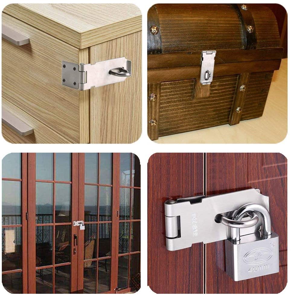 Padlock Hasp Staple【2 Pack】EAHOME Heavy Duty Safety Door Clasp Gate ...