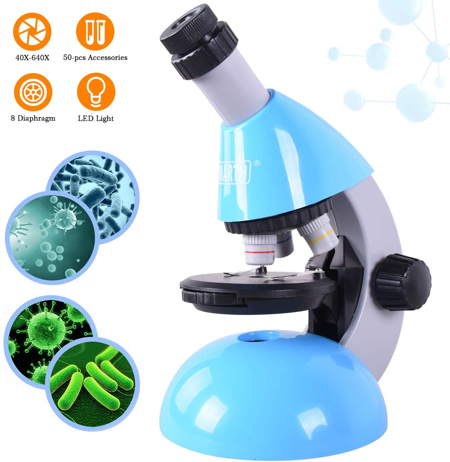 Emarth Microscopes for Kids, 40X- 640X Monocular Microscopes for ...