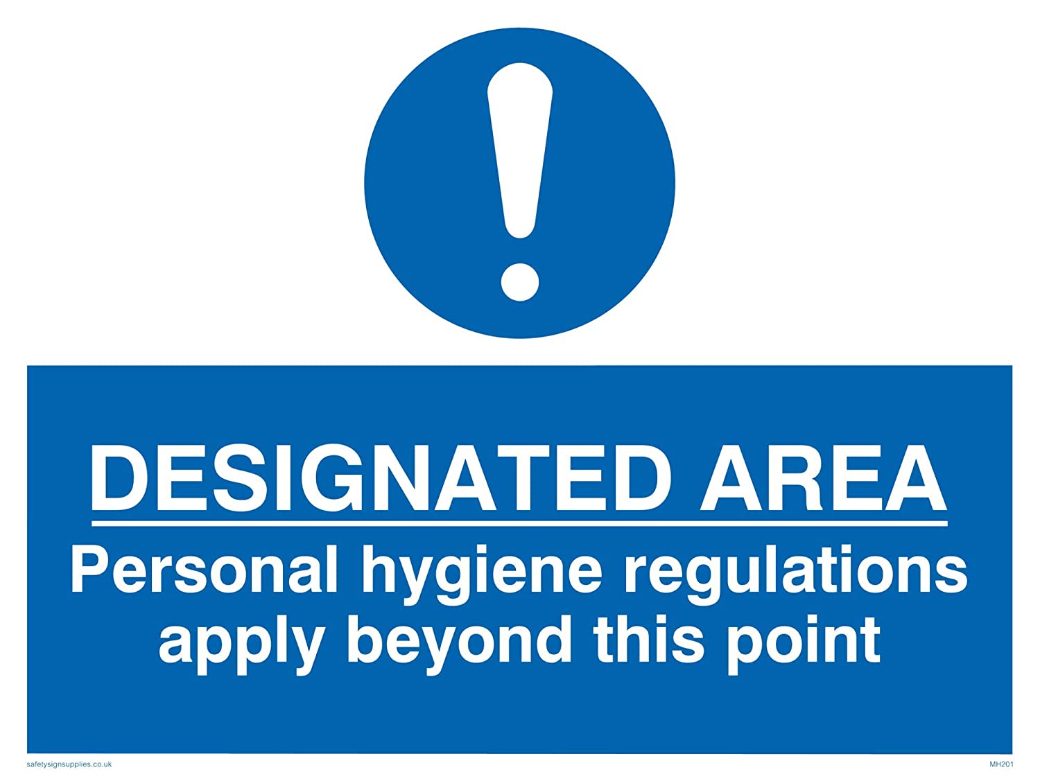 Viking Signs MH201-A3L-3M”Designated Area Personal Hygiene Regulations ...