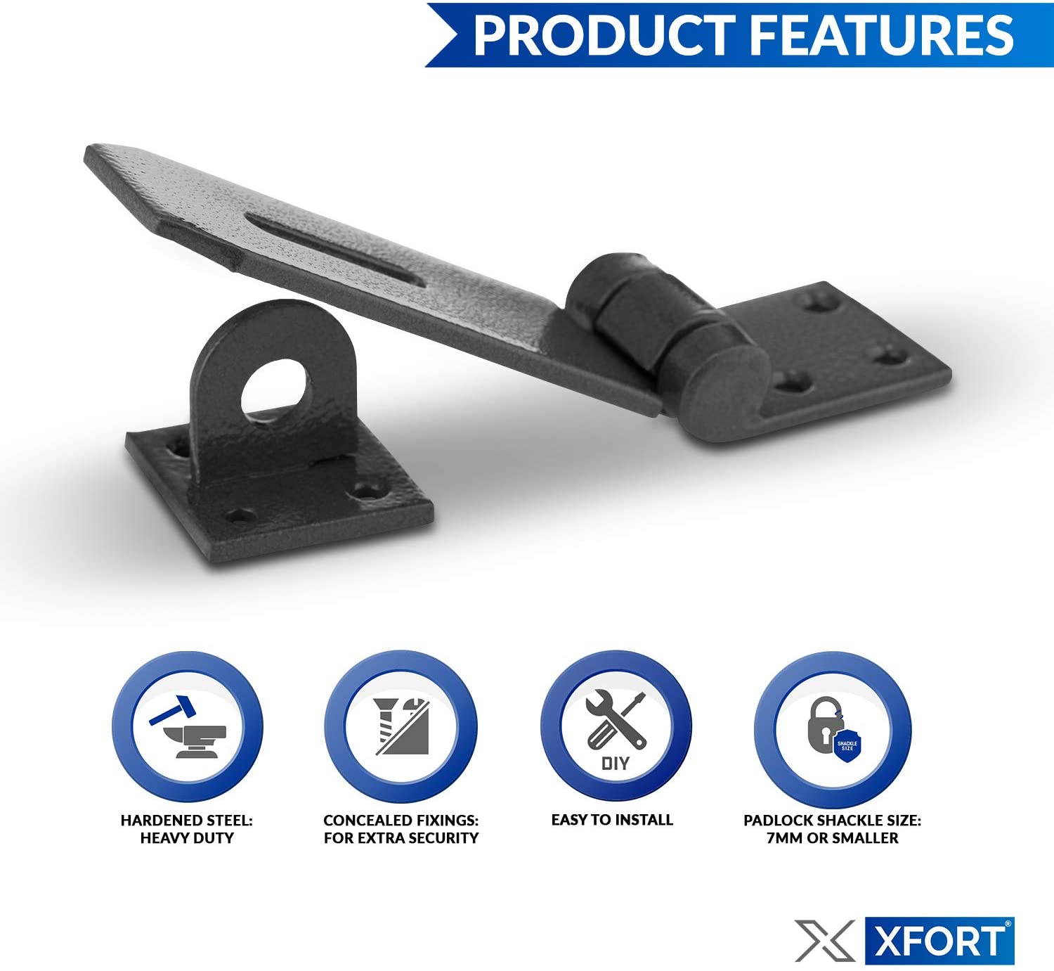 XFORT® 2 Pack Heavy Duty Hasp and Staple, Traditional High Security ...