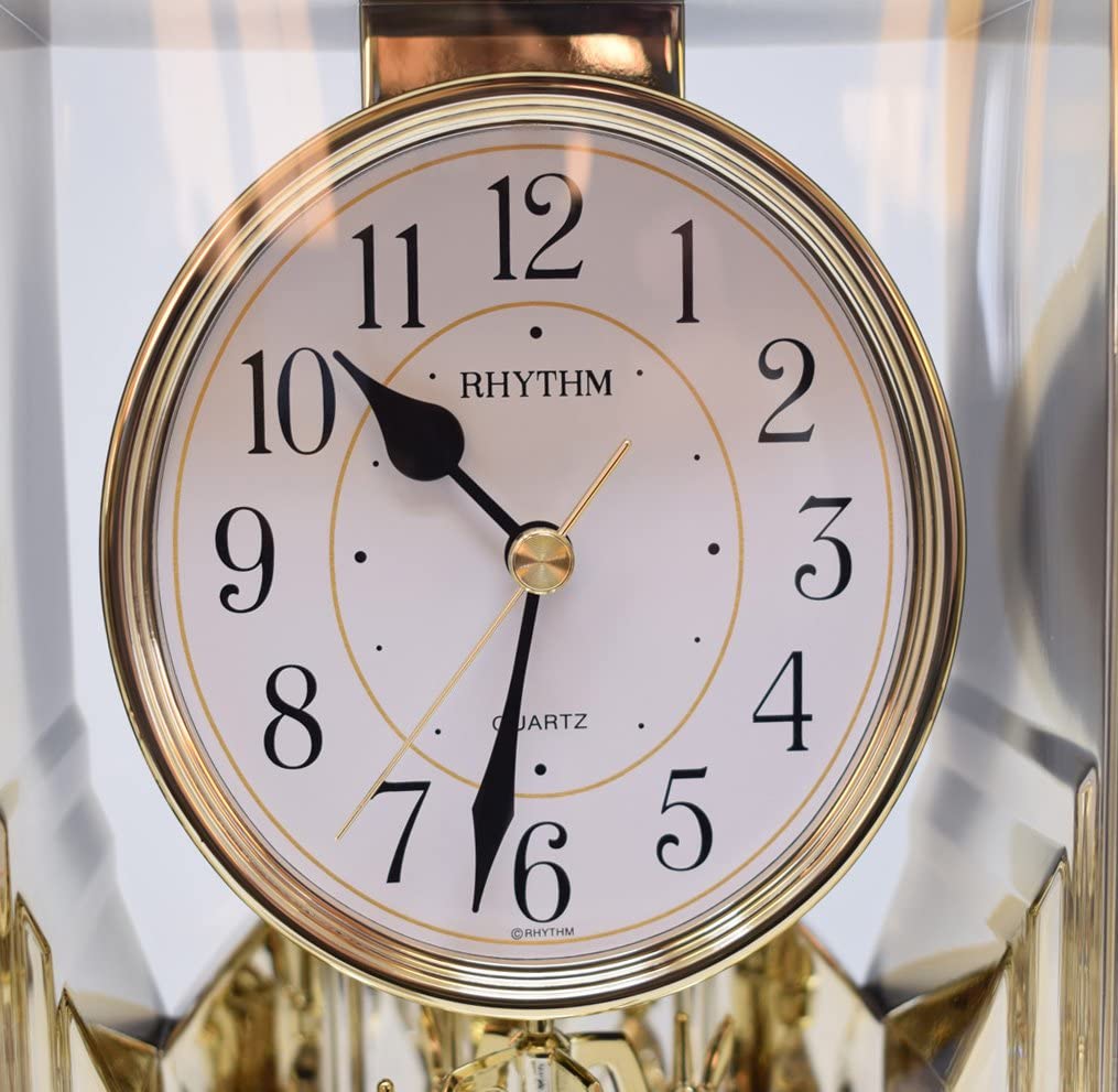 Rhythm Anniversary Style Black Arabic Numerals Mantel Clock With ...
