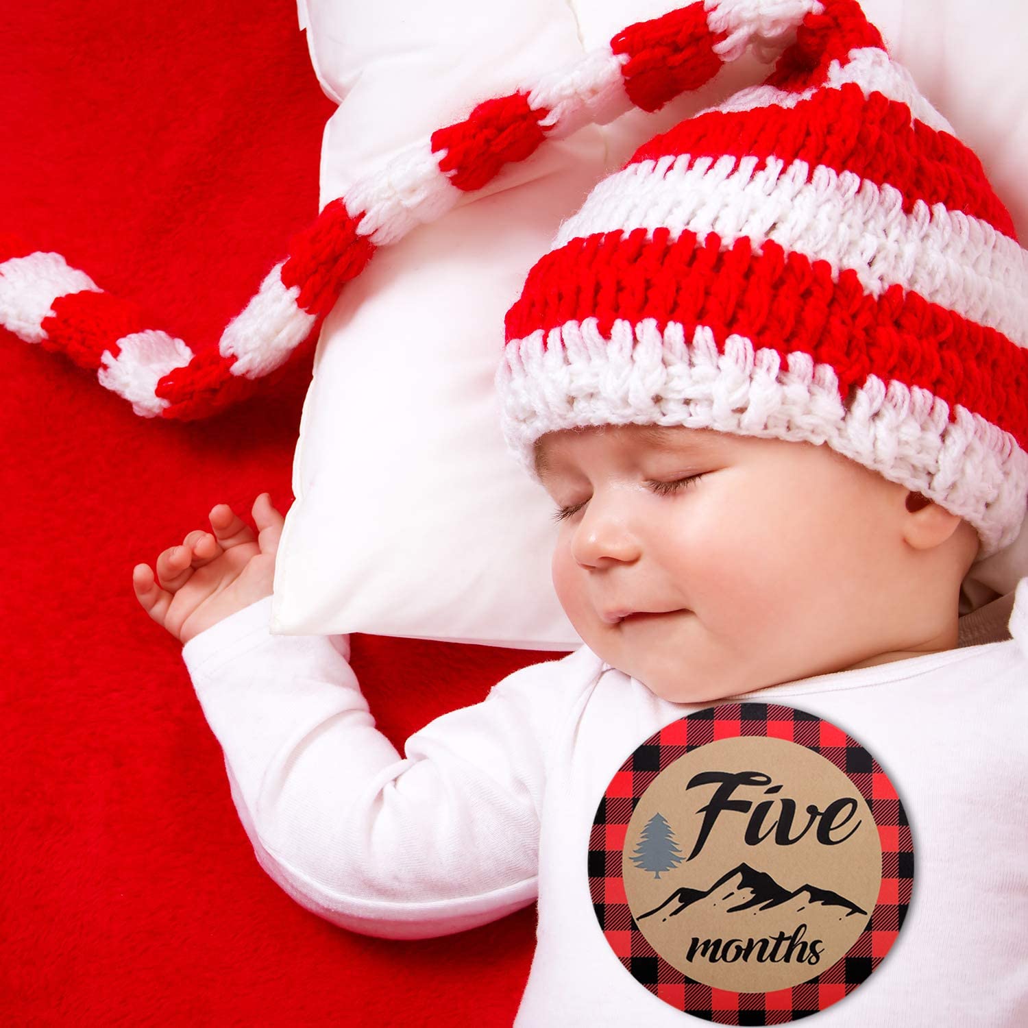 Baby Monthly Stickers, 24 Pieces Woodland Bear Lumberjack Baby ...