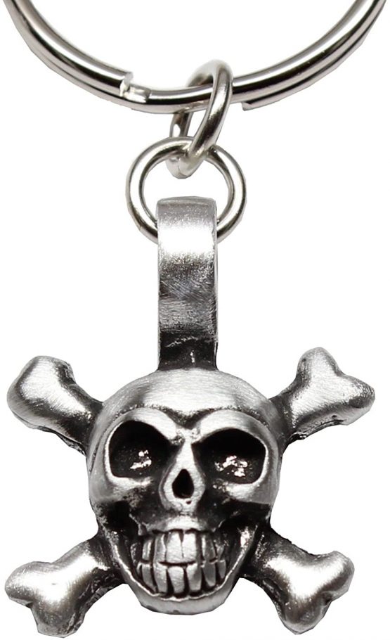 Skull and Crossbones Pirate Biker Gothic Pewter Keychain – BigaMart