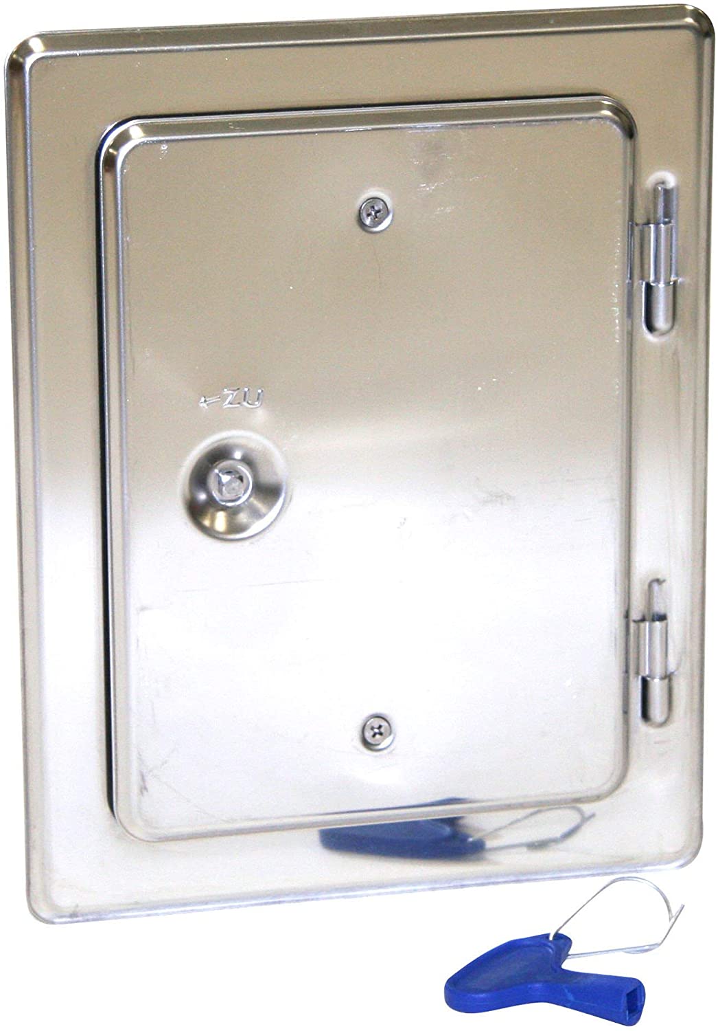 Kamino-Flam Fireplace Cleanout Door with Lock and Key, Stainless Steel ...