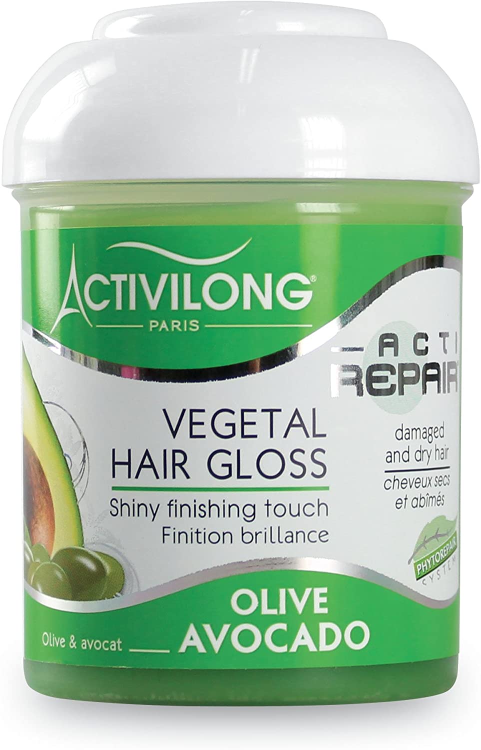 Activilong Actirepair Brilliantine Vegetal Hair Gloss Organic Olive and Avocado Oils 125 ml ...