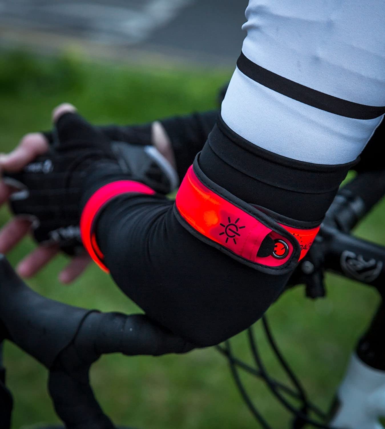 Auraglow Super Bright High Visibility Light-Up LED Arm Band Reflective ...