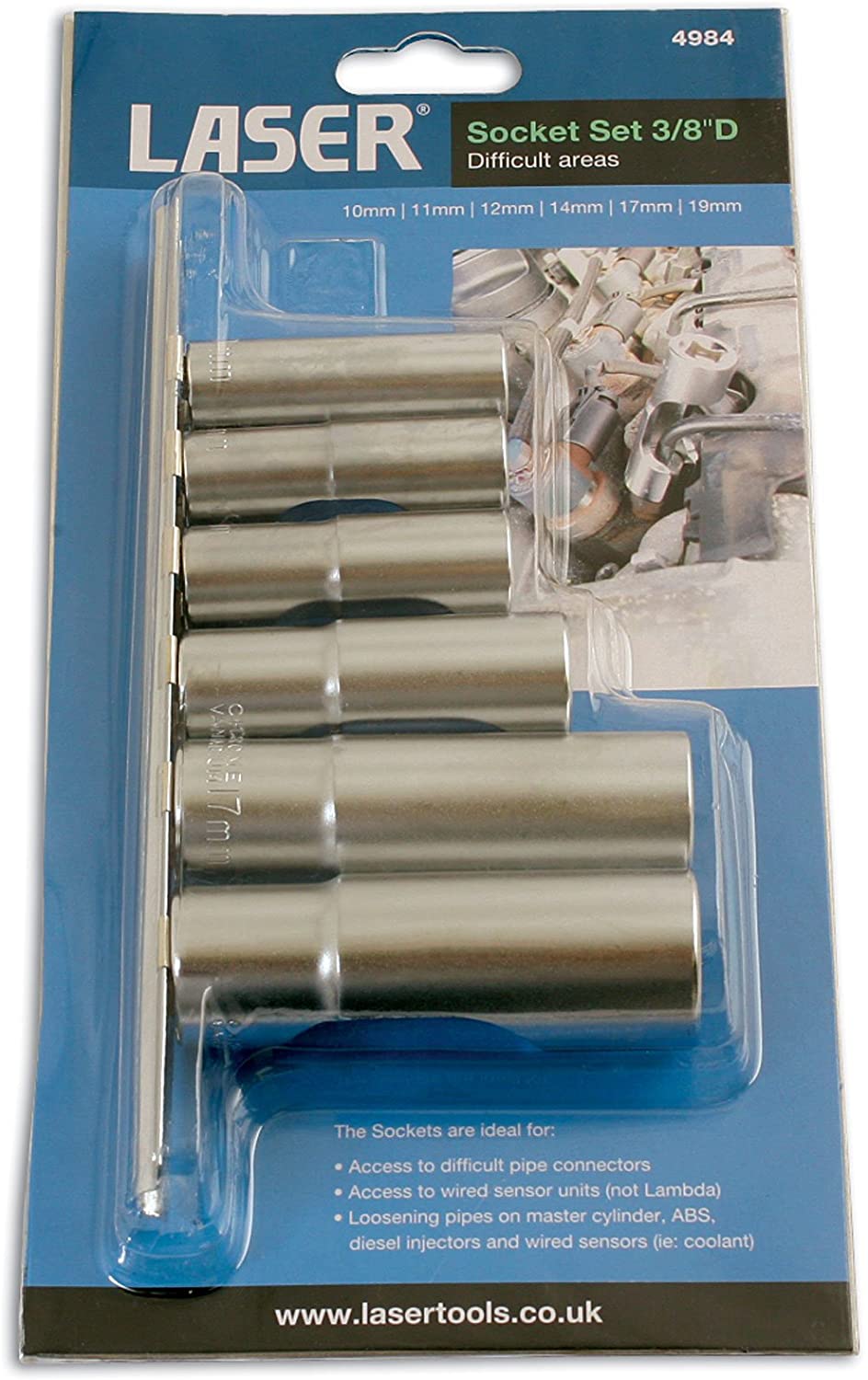Laser 4984 Difficult Access Socket Set 3/8″D 6pc – BigaMart
