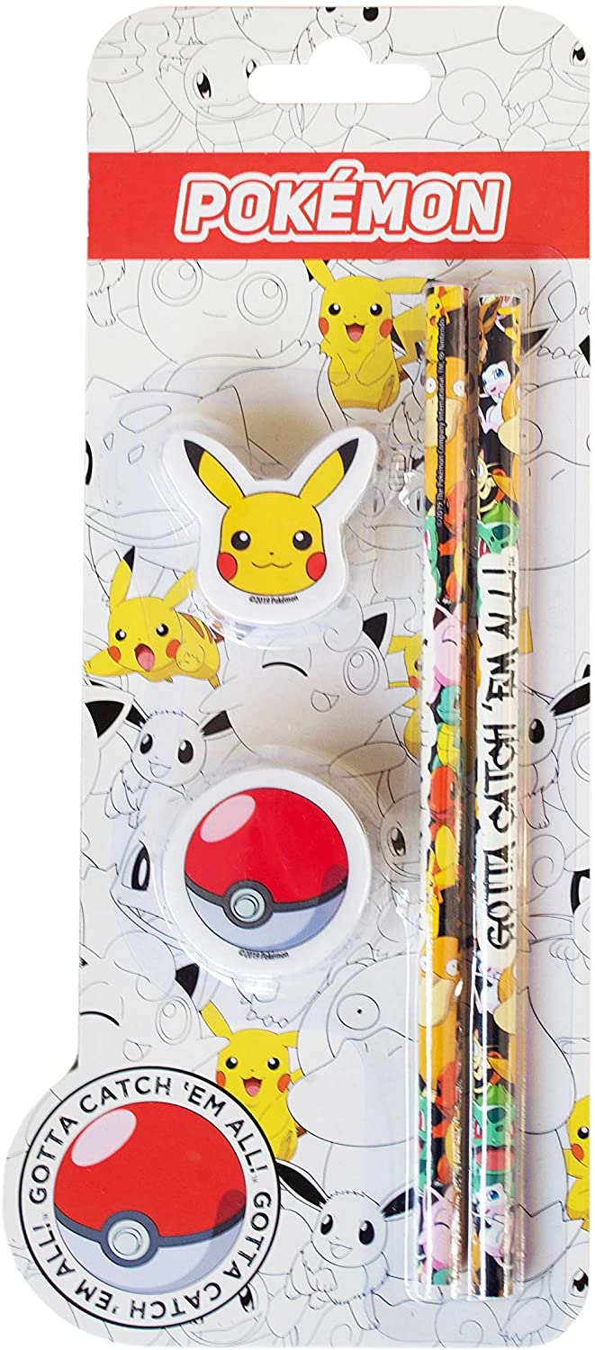 Pokémon Pencil and Eraser Set | Streetwise Design | Drawing Pencils ...