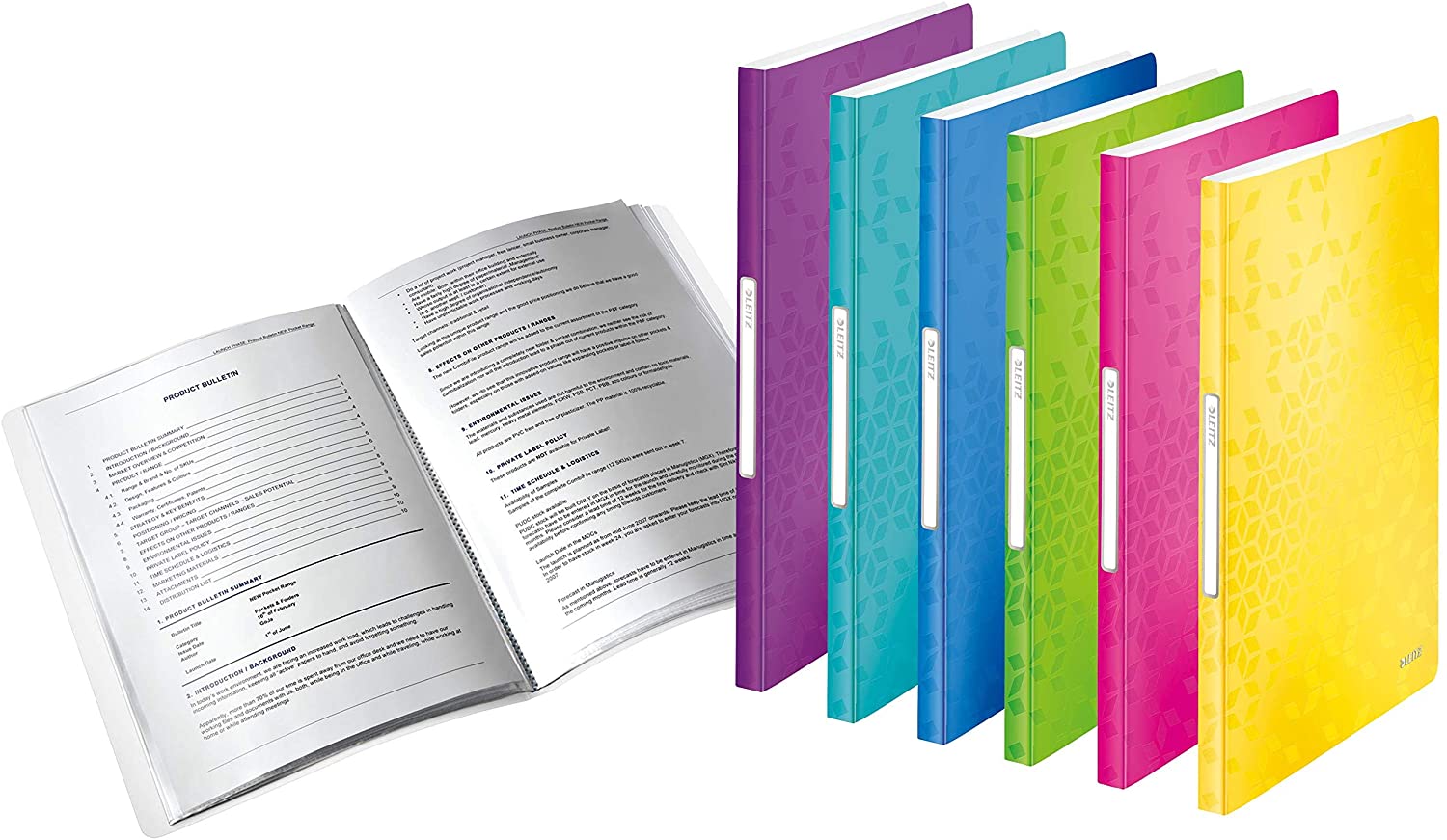 Leitz 938992 A4 Polypropylene Folder with 40 Pockets – Assorted Colours ...