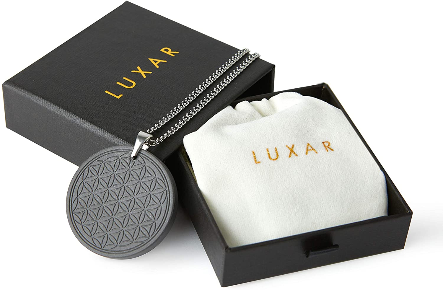 EMF Protection Necklace | LUXAR | Black Volcanic Lava & Shungite ...