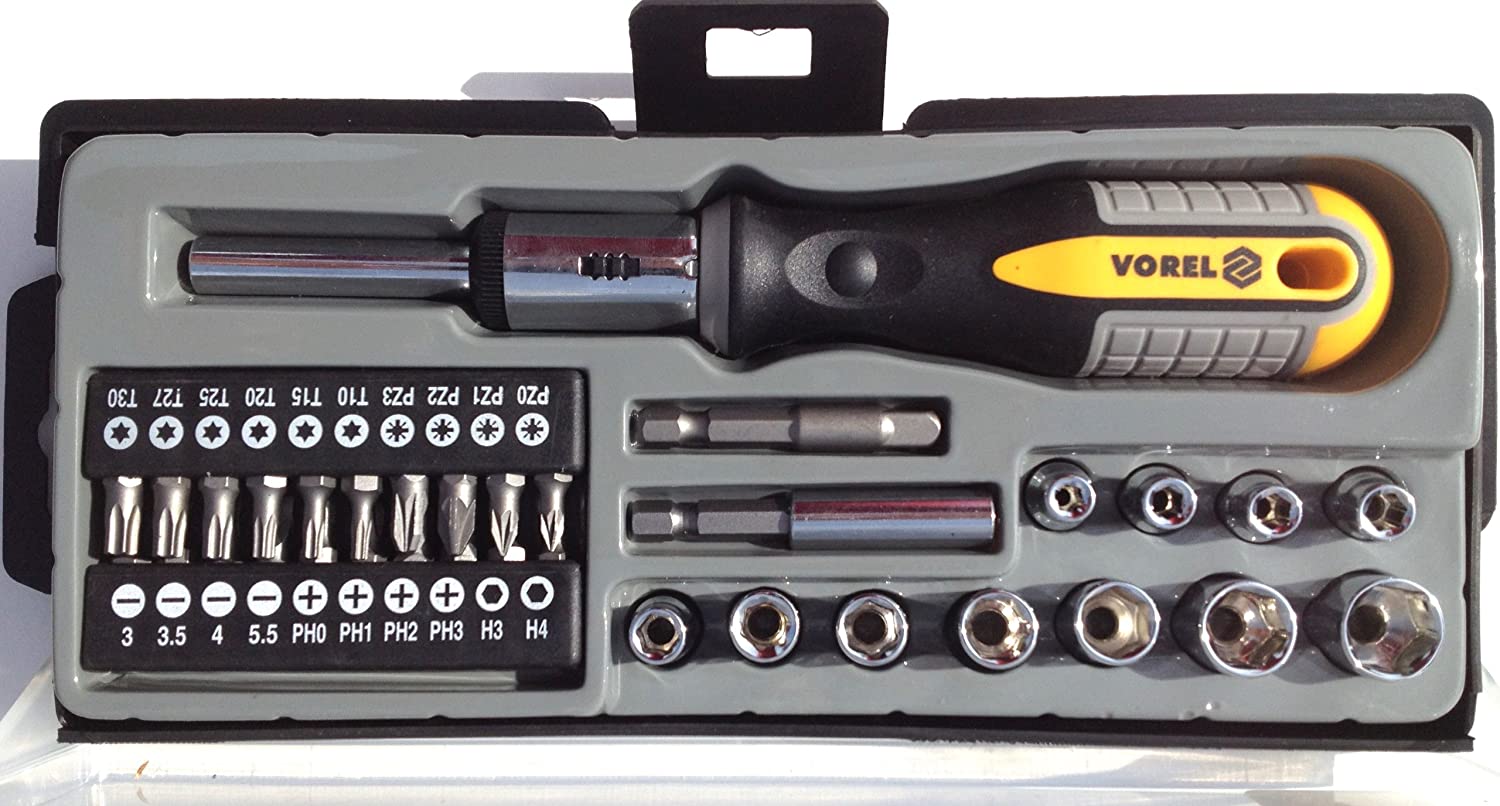 Screwdriver Set with Ratchet and Inserts 36 Pieces. – BigaMart