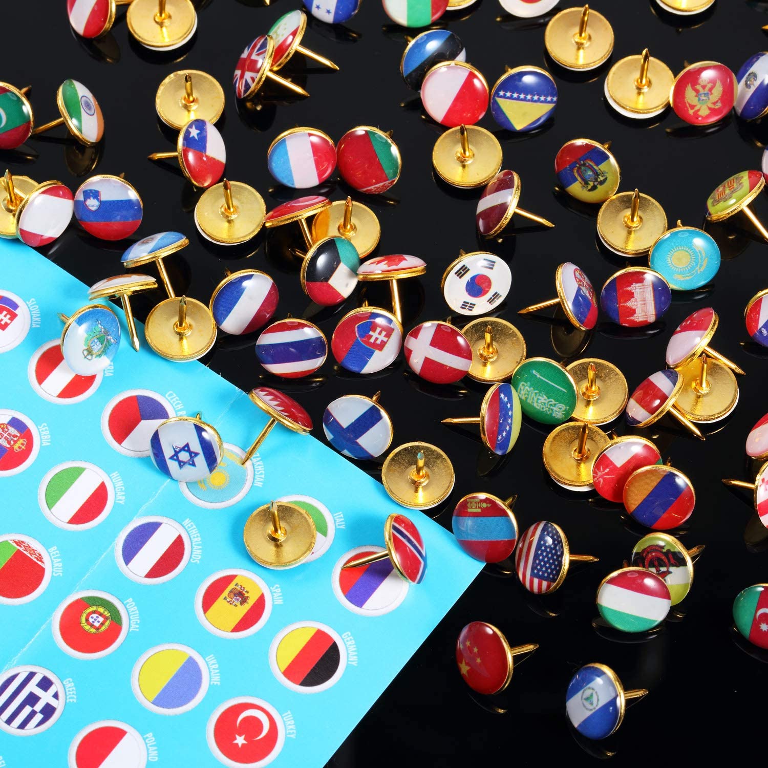 Creative Push Pins National Flag Thumb Tacks Country Map Push Pins for ...