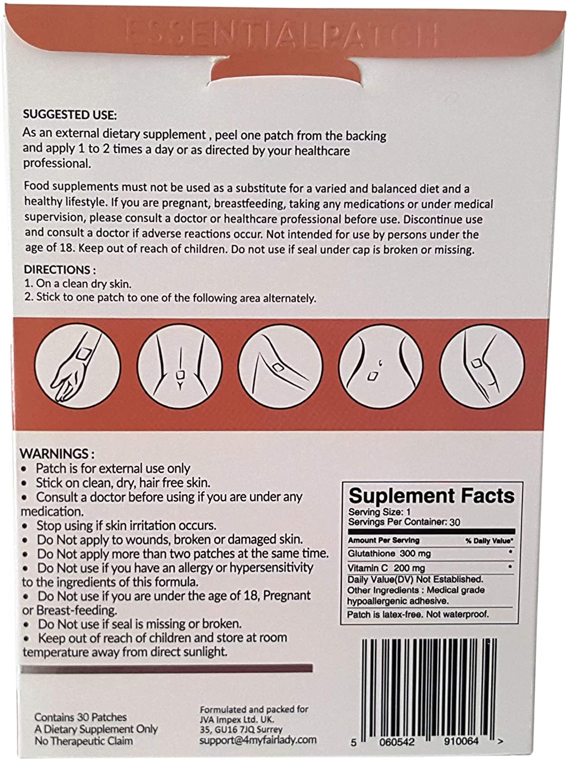 Essential Patch Glutathione Vitamin C Topical Patch For Skin ...