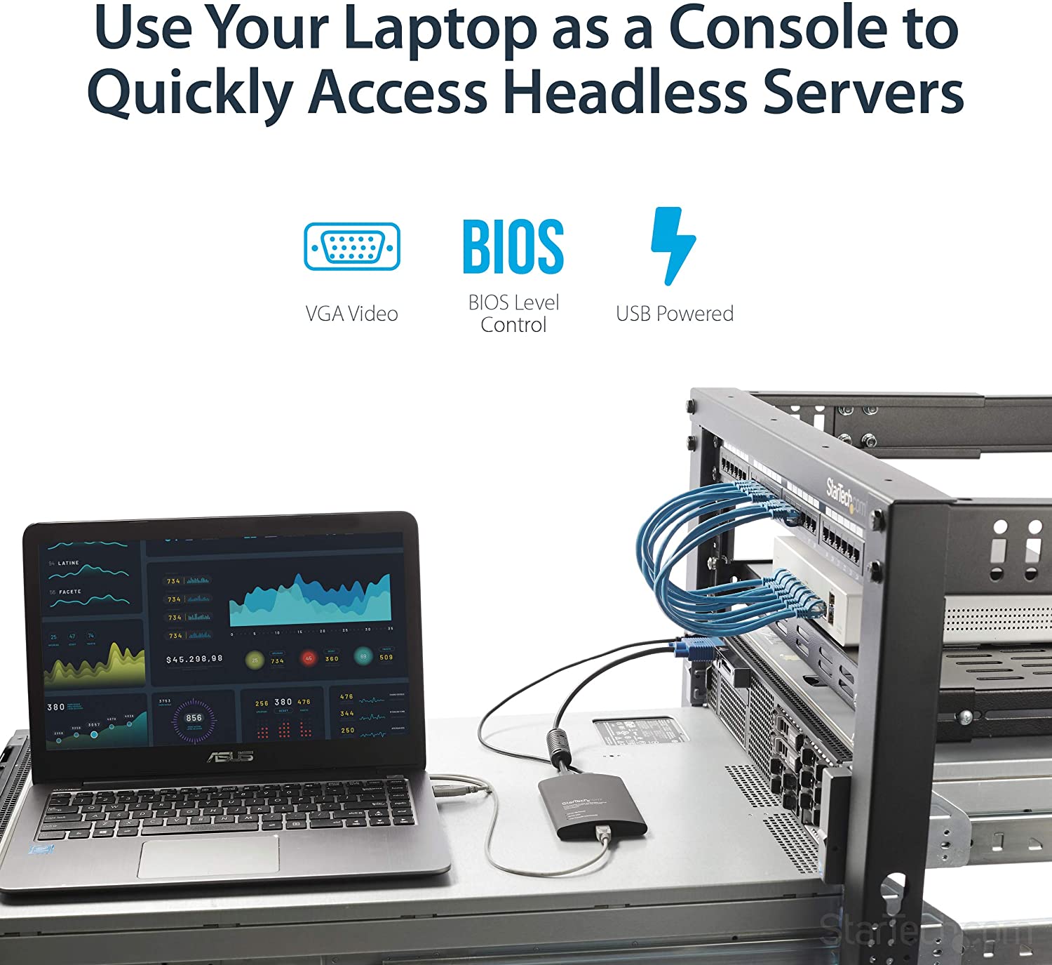 StarTech Crash Cart Adapter – 1920 x 1200 – Portable Laptop USB 2.0 to ...