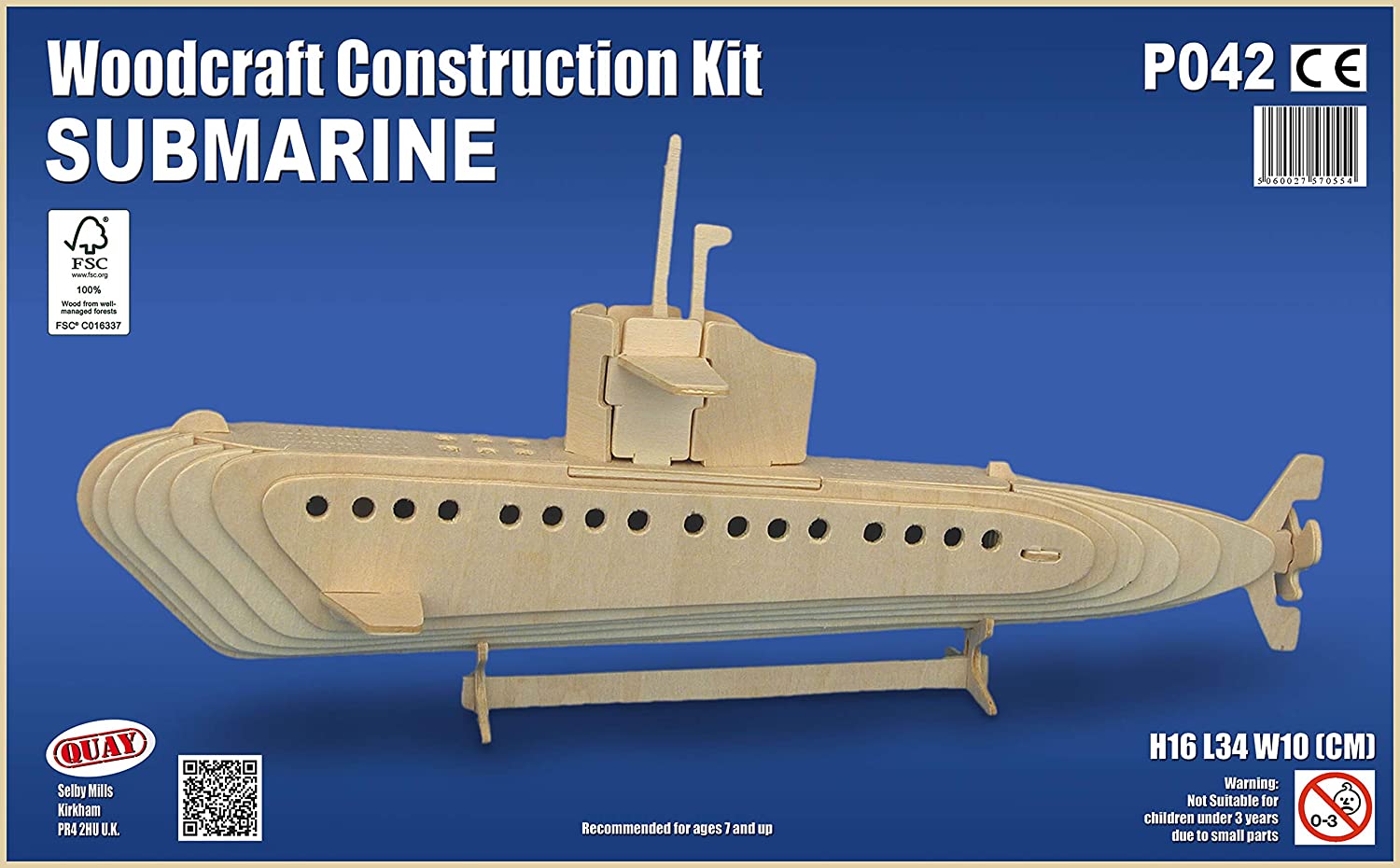 Quay Submarine Woodcraft Construction Kit FSC – BigaMart