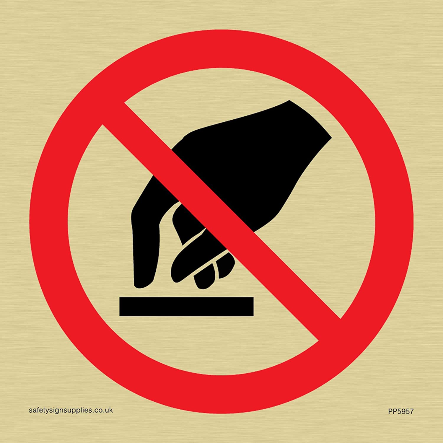 No touching symbol sign – Plastic Semi-rigid Gold – BigaMart