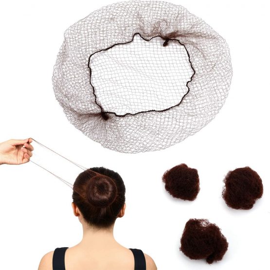 120 Pieces Hair Nets Invisible Elastic Edge Mesh 22 Inch Brown Nylon ...