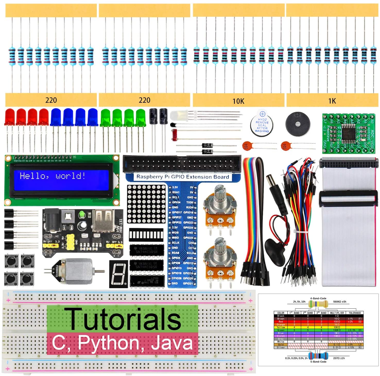 FREENOVE Super Starter Kit for Raspberry Pi 4 B 3 B+ 400, 411-Page Detailed Tutorials, Python C ...