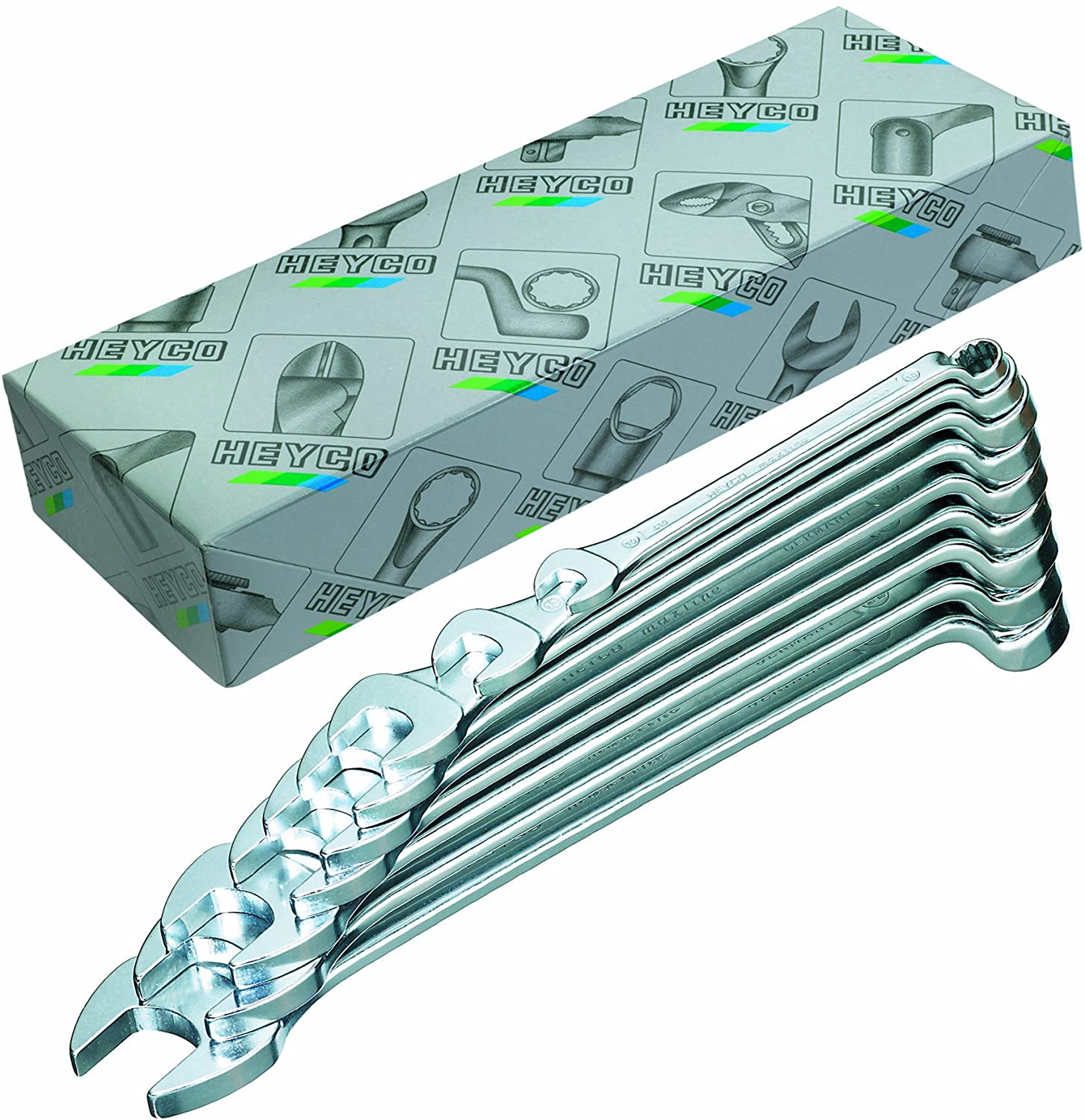 Heyco 410945083 Combination Wrench Set Maxline 400″ 9M, Silver – BigaMart