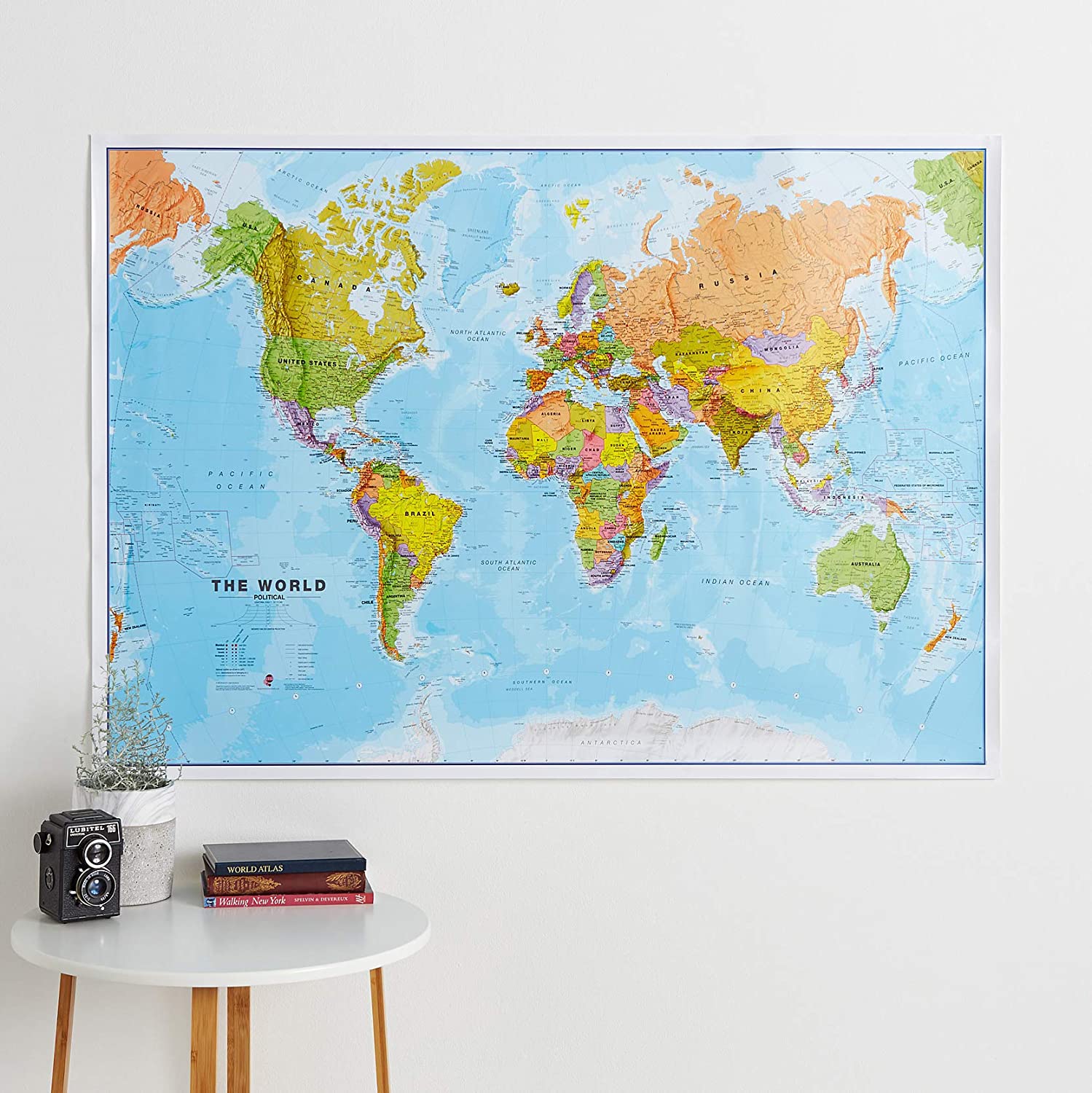 Maps International – World Map – Front Sheet Lamination – 118.9cm (w) x ...