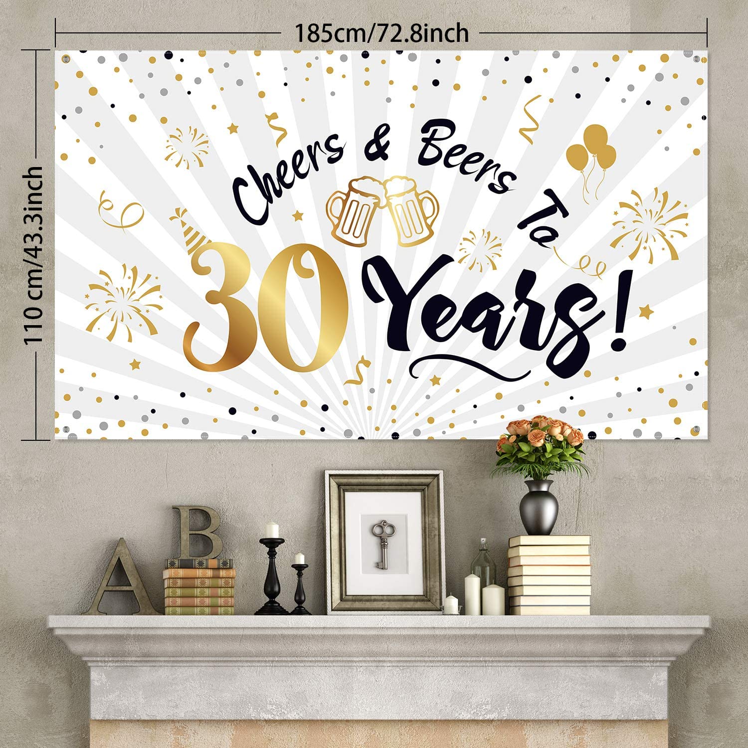 Happy 30th Birthday Backdrop Background Banner Large Men Women 30th ...