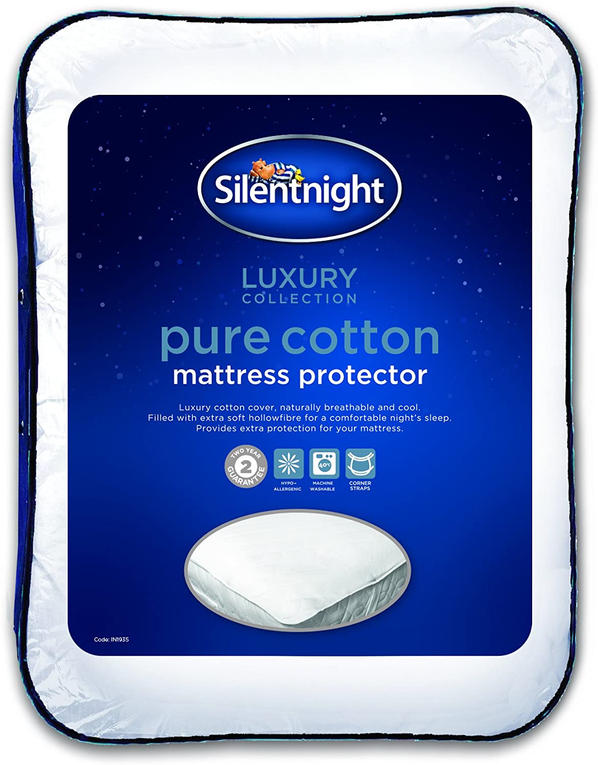 Silentnight Pure Cotton Mattress Protector, White, King – BigaMart
