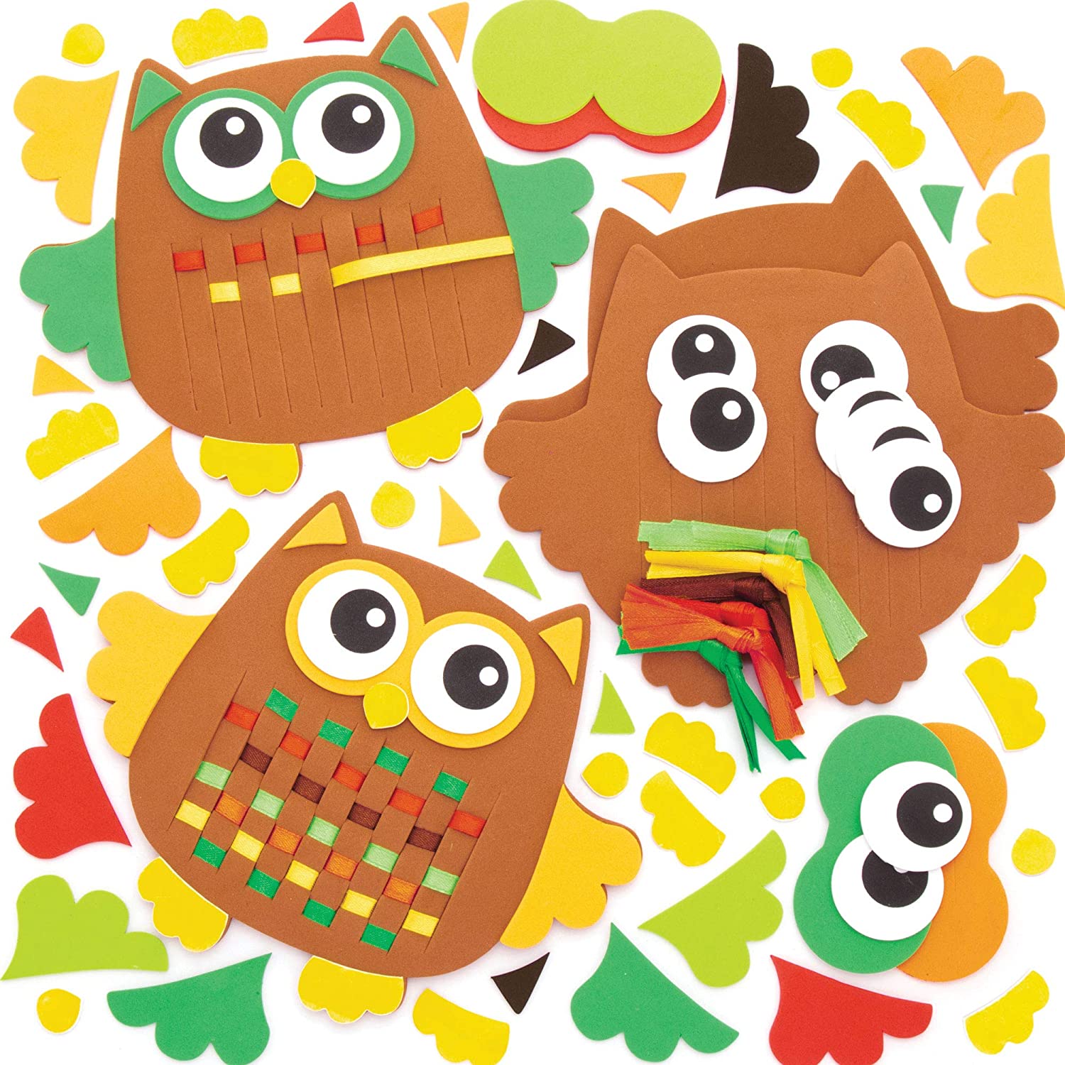 Baker Ross AW852 Owl Weaving Kits, Arts and Crafts for Kids (Pack of 6 ...