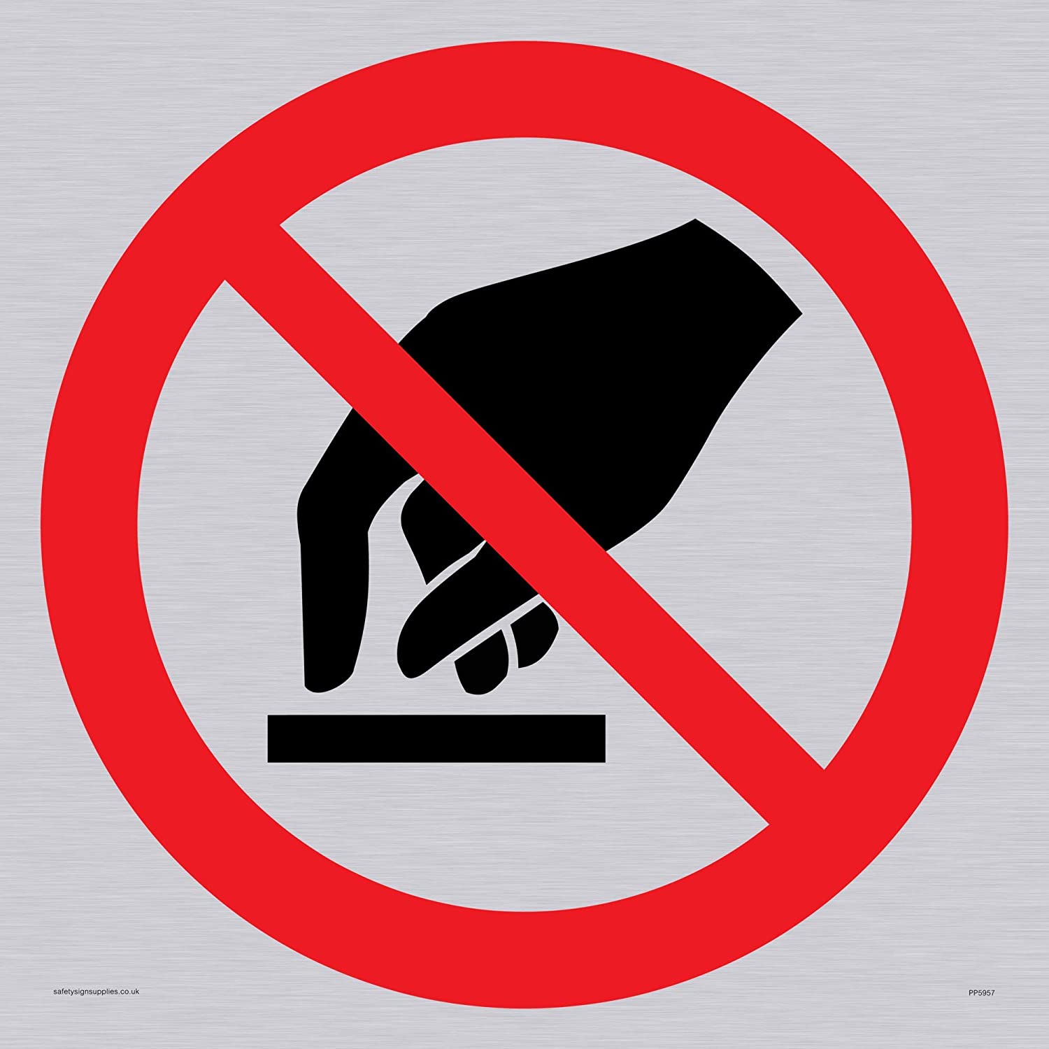 No touching symbol sign – Plastic Semi-rigid Silver – BigaMart