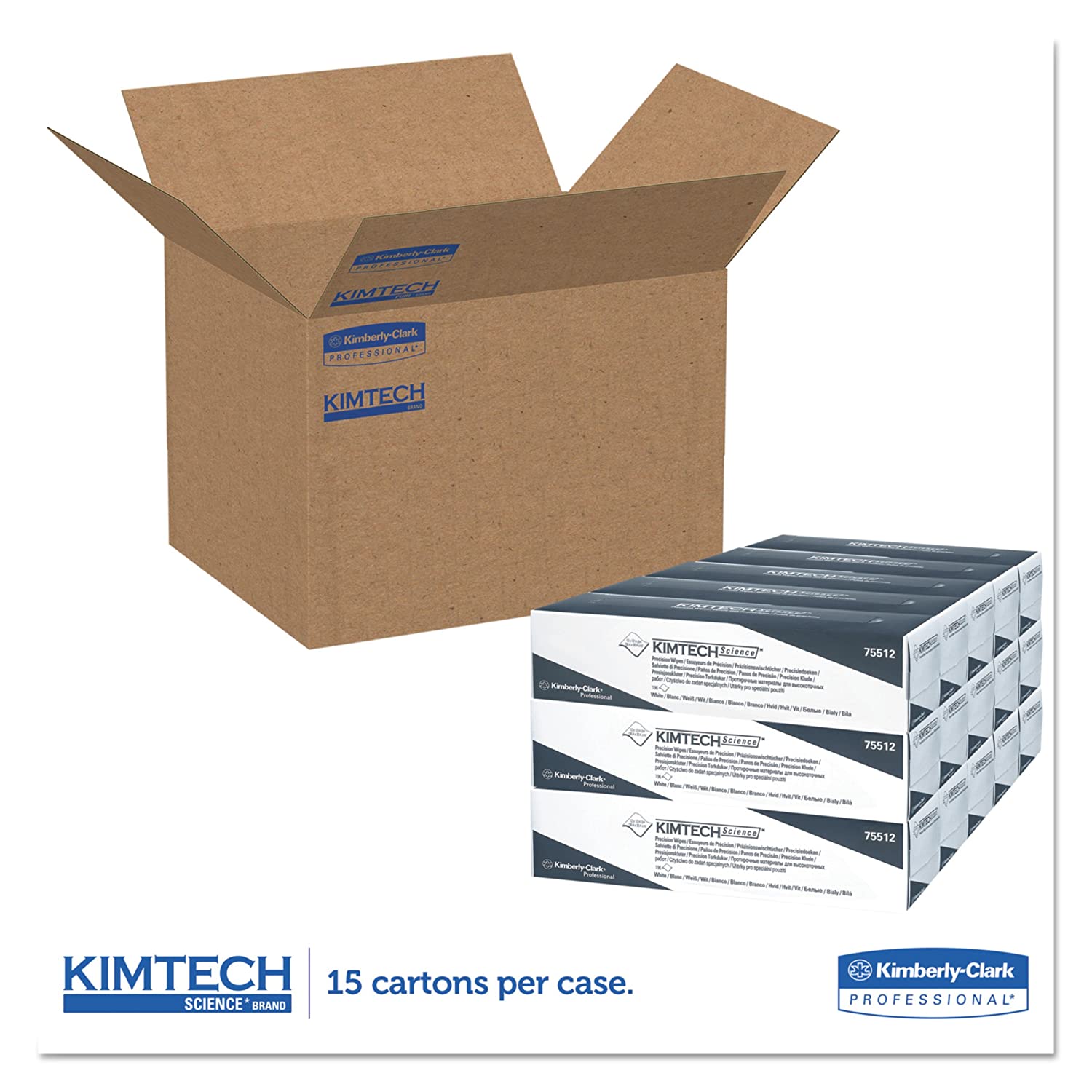 Kimtech Science Precision Wipes 7551 – 15 Boxes x 198 Sheets, 1 ply ...