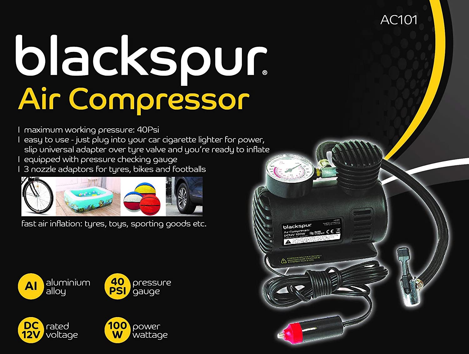 Blackspur BB-AC101 250 PSI Air Compressor – BigaMart