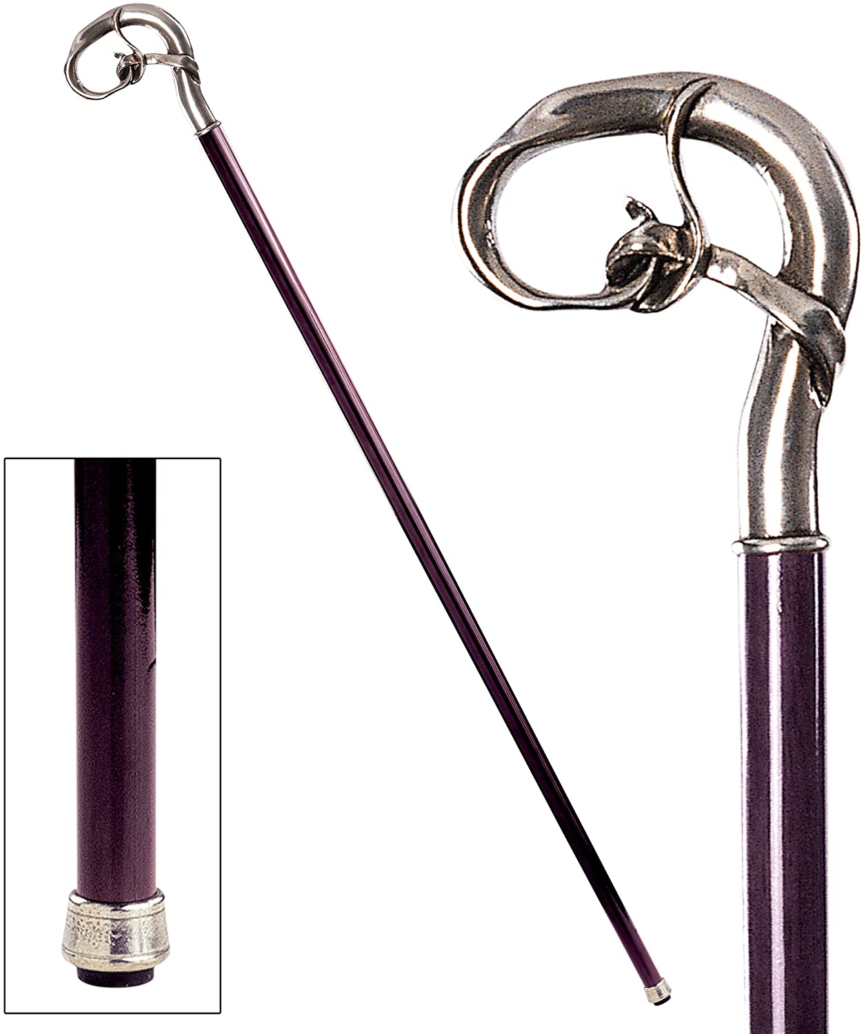 Design Toscano Nouveau Knot Walking Stick, 89 cm, Pewter Handle and ...