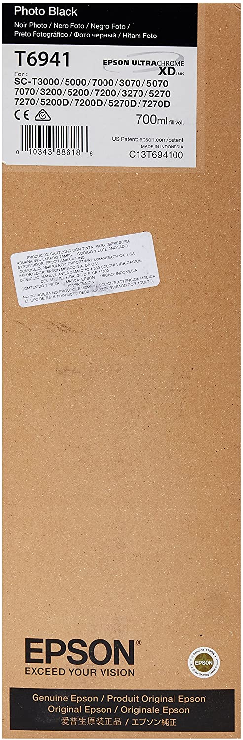 Epson T6941 700 ml UltraChrome XD Original Ink Cartridge – Photo Black ...