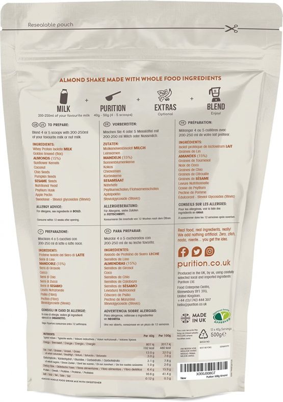 Purition Original Premium Whey Protein Powder (Almond) – BigaMart