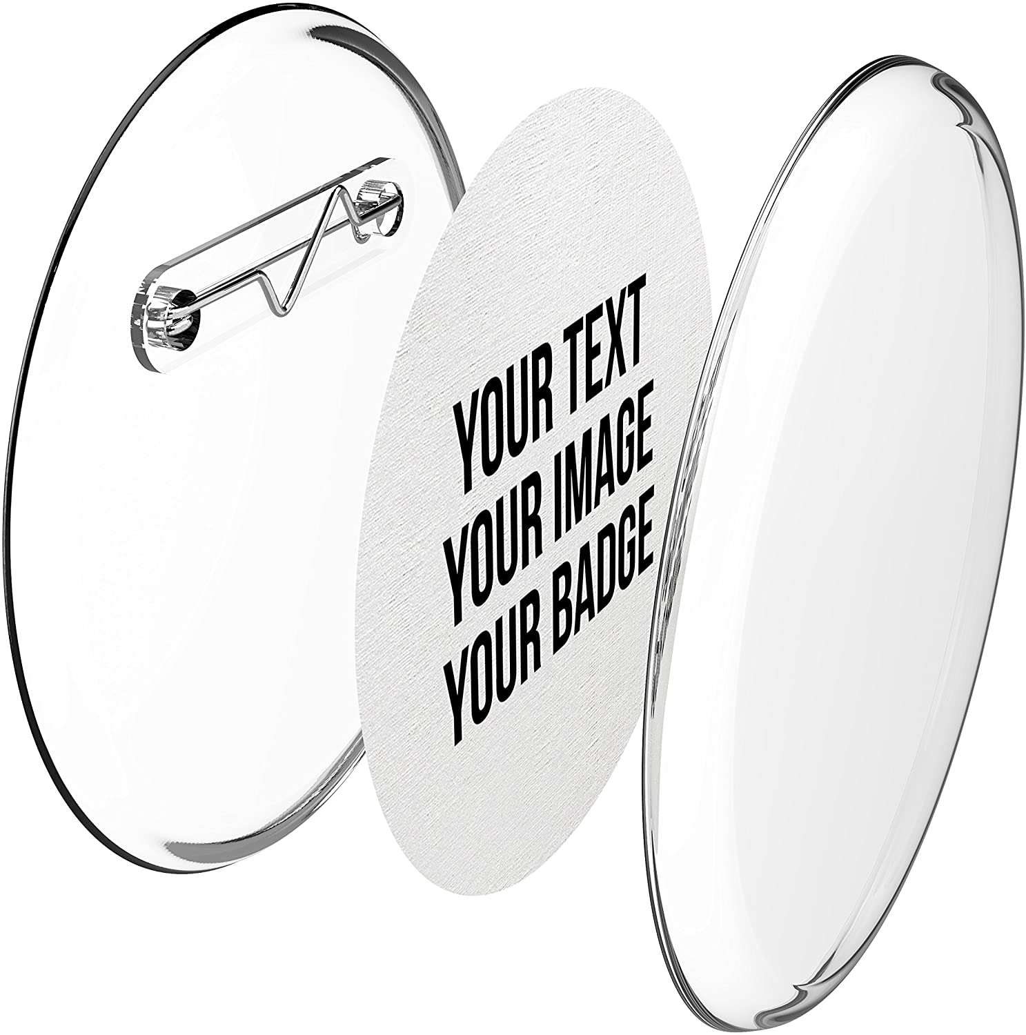 Instant Button Badges Kit 56mm with Pins (Pack of 50) – Make Your Own ...