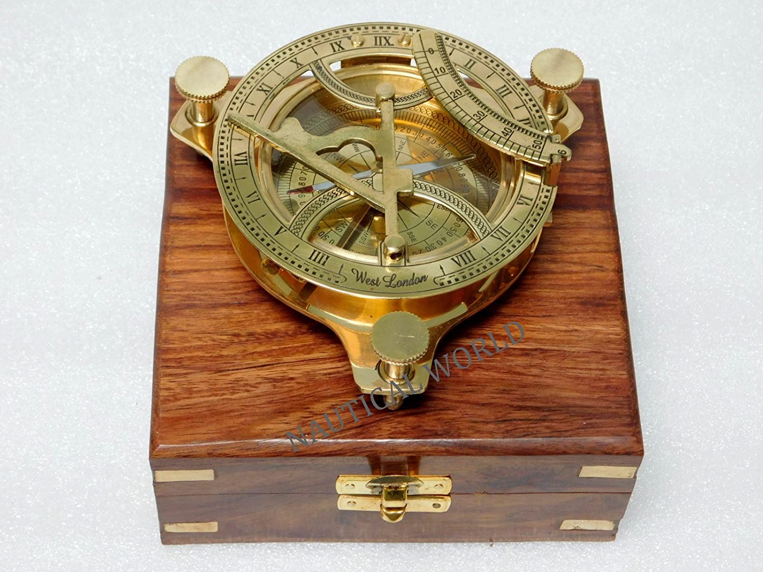 KHUMYAYAD 3″ Brass compass sundial maritime nautical vintage antique ...